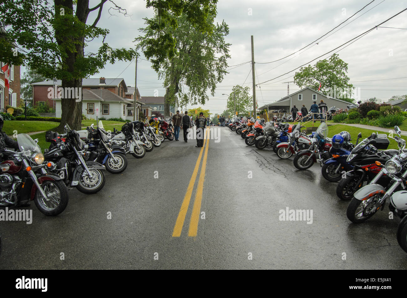 Motorcycles litterally "line the streets" during the "Friday the ...
