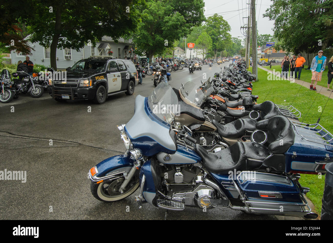 Motorcycles literally "line the streets" during the "Friday the ...