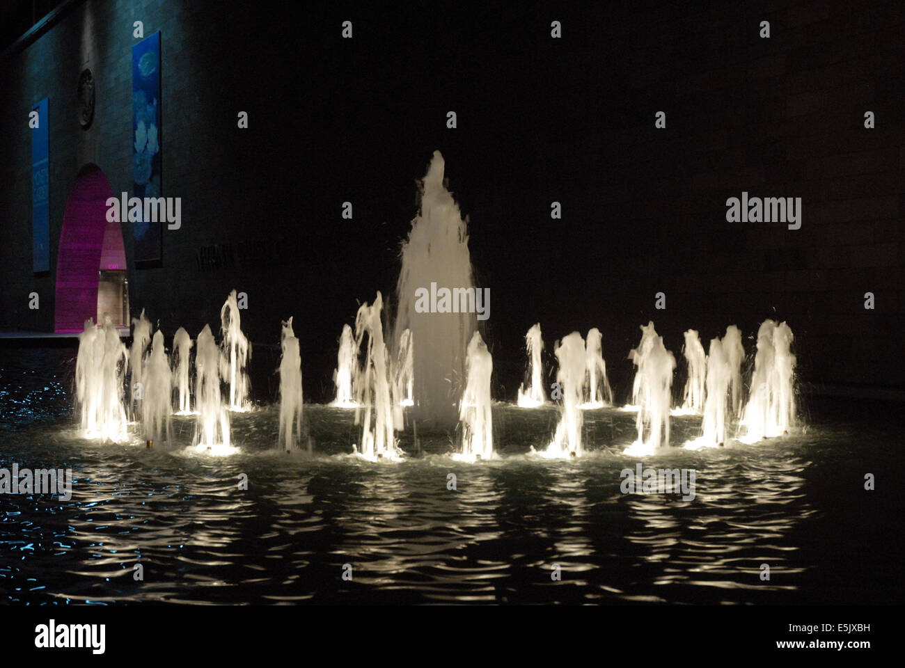 Illuminated Fountains outside the National Gallery of Victoria ...
