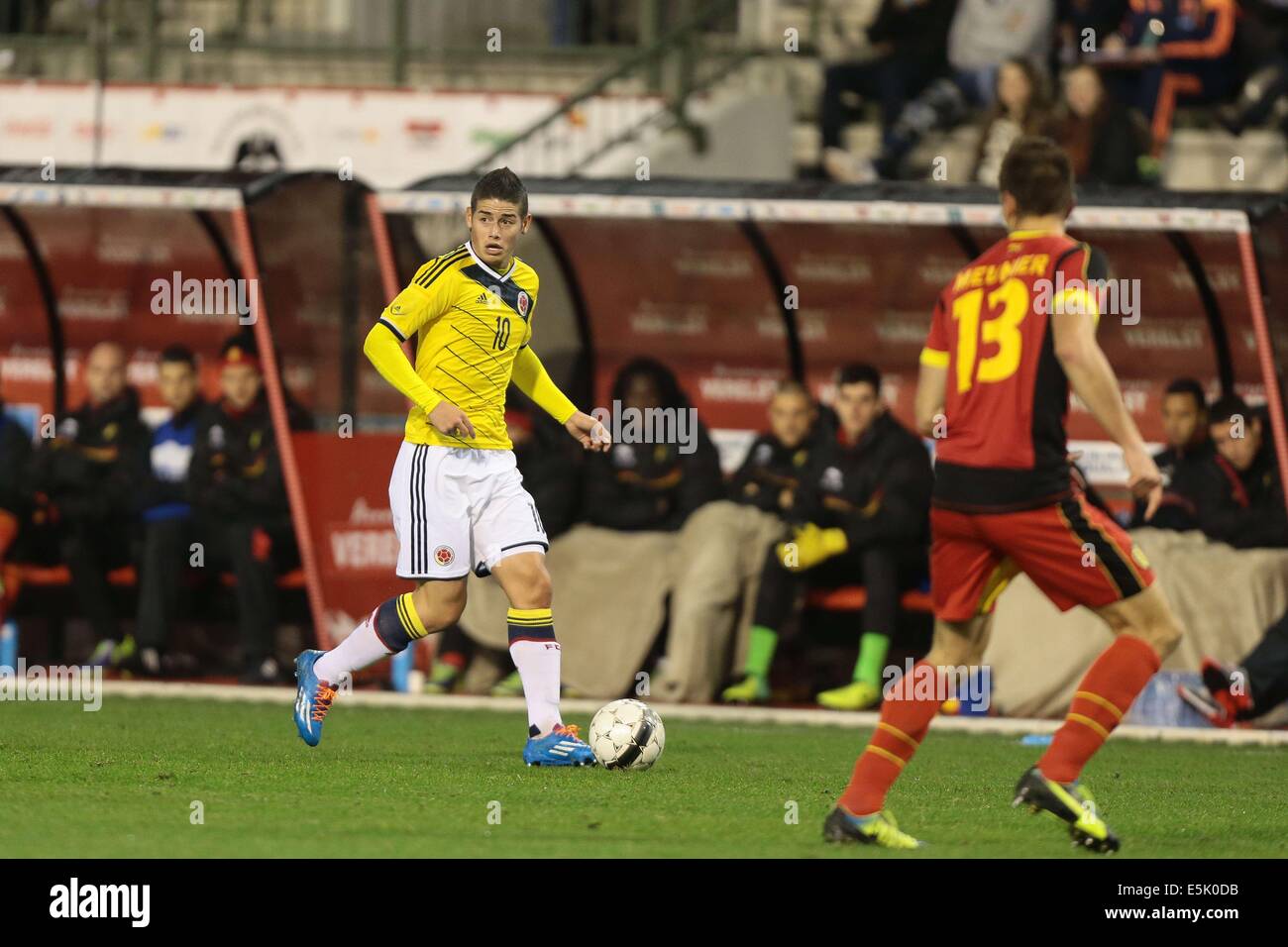 Brussels, Belgium. 14th Nov, 2013. James Rodriguez (COL), Thomas ...
