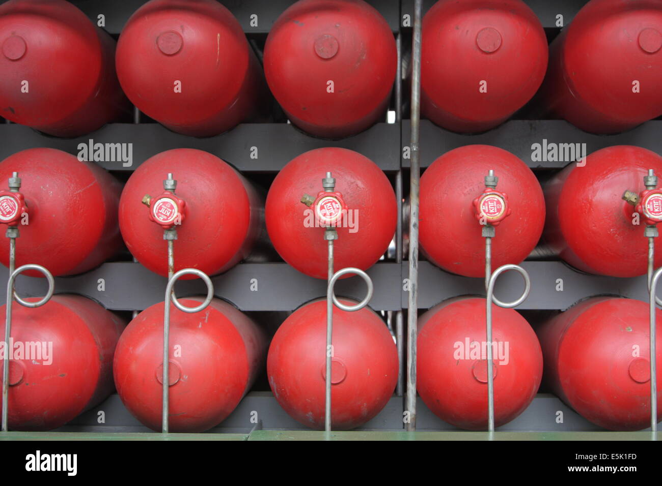 Gas technology in Russia. Mobile Compressor and gas bottles used for ...