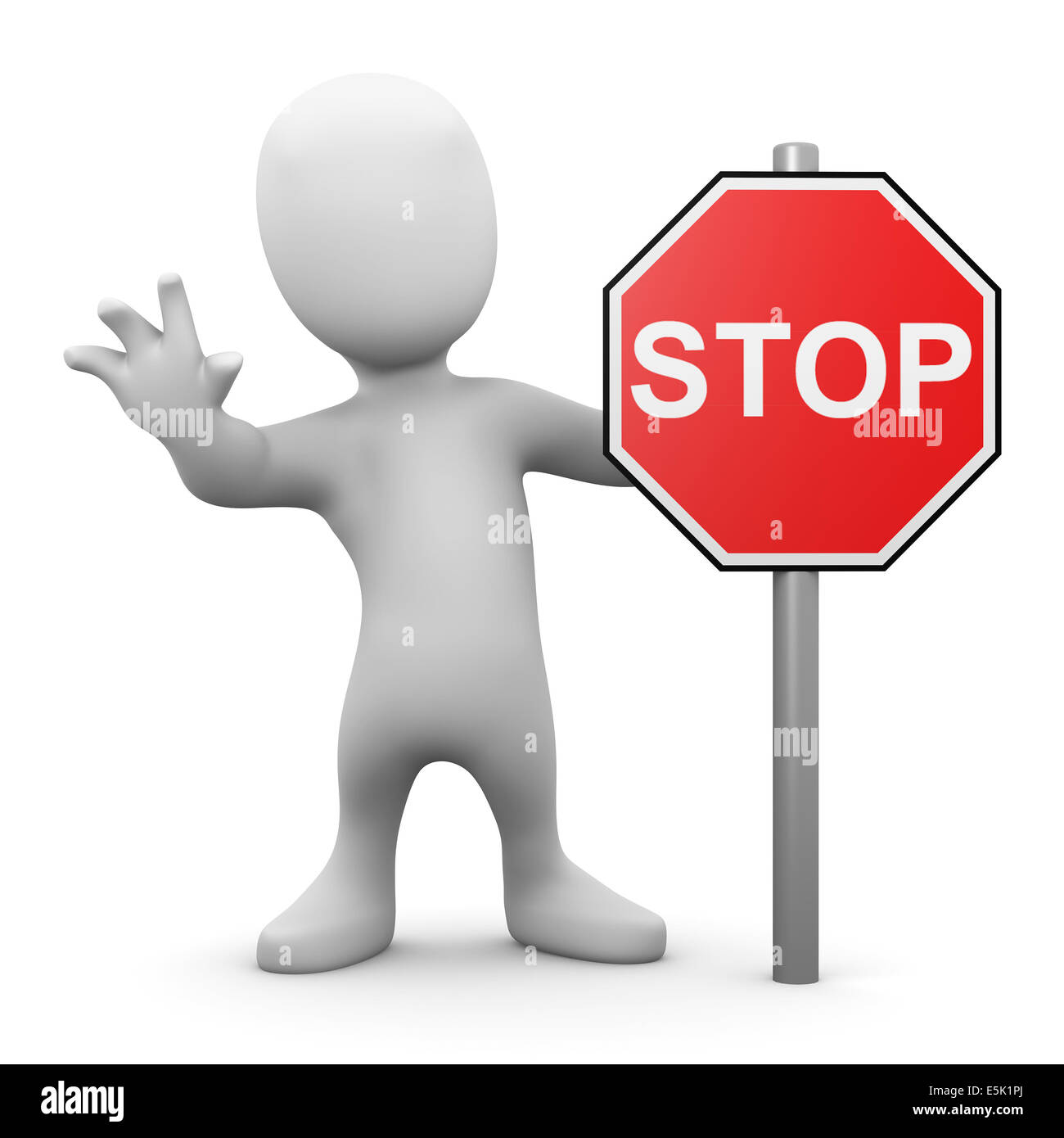 3d man stop sign illustration hi-res stock photography and images - Alamy