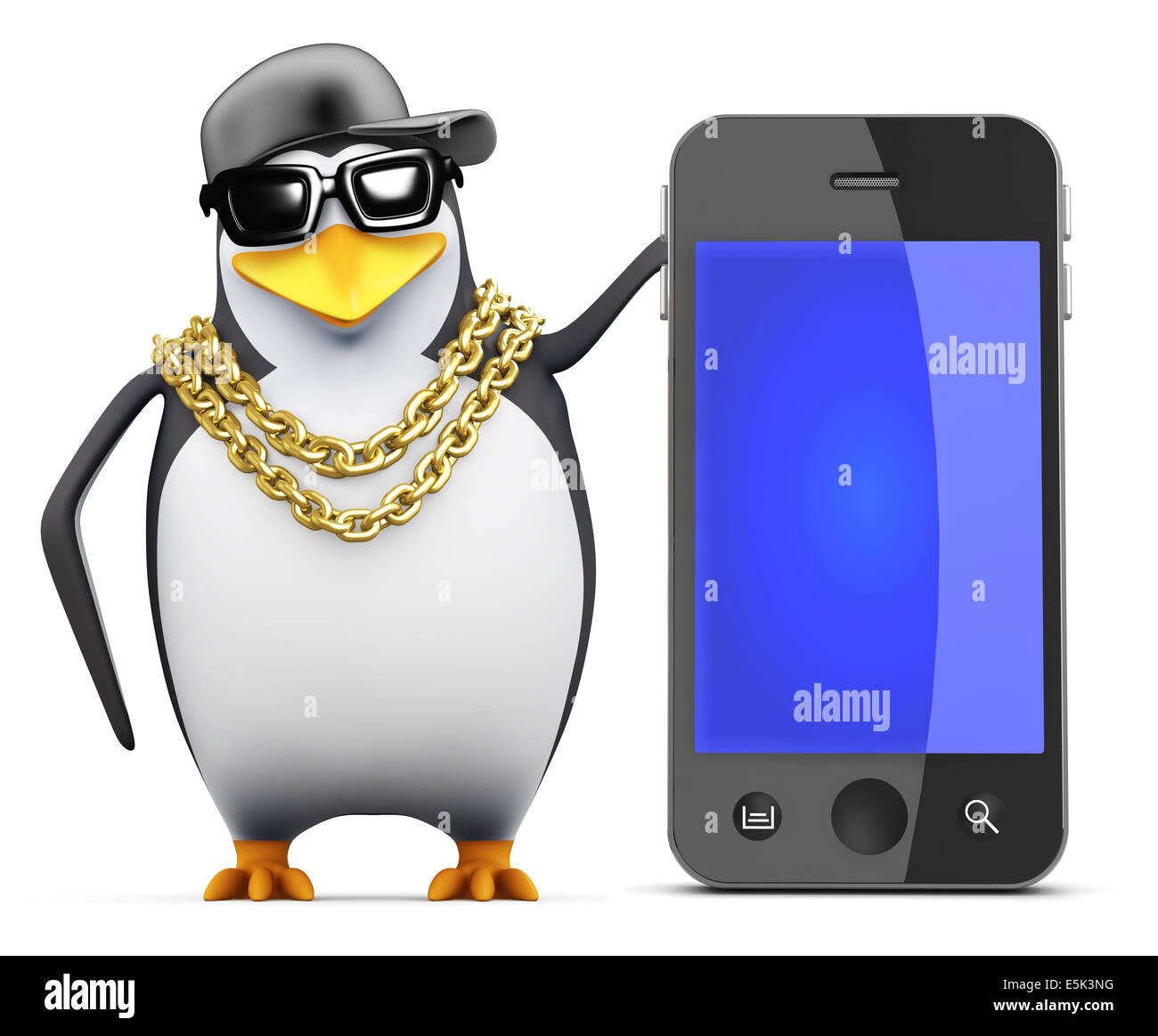 3d render of a penguin with a smartphone Stock Photo - Alamy