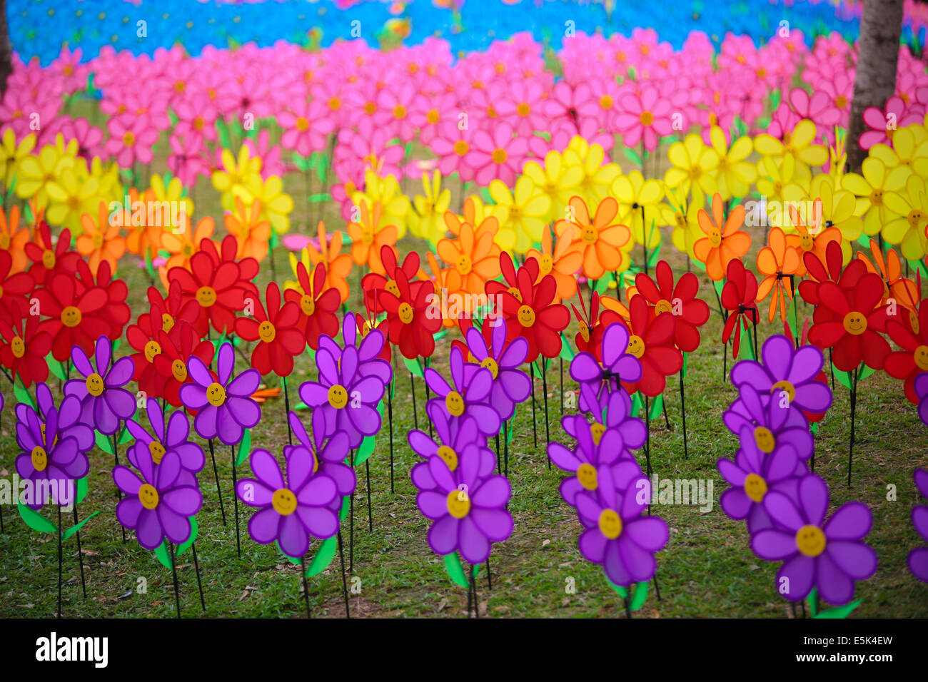 Field full of colorful pinwheels at FLORIA event held in Putrajaya ...