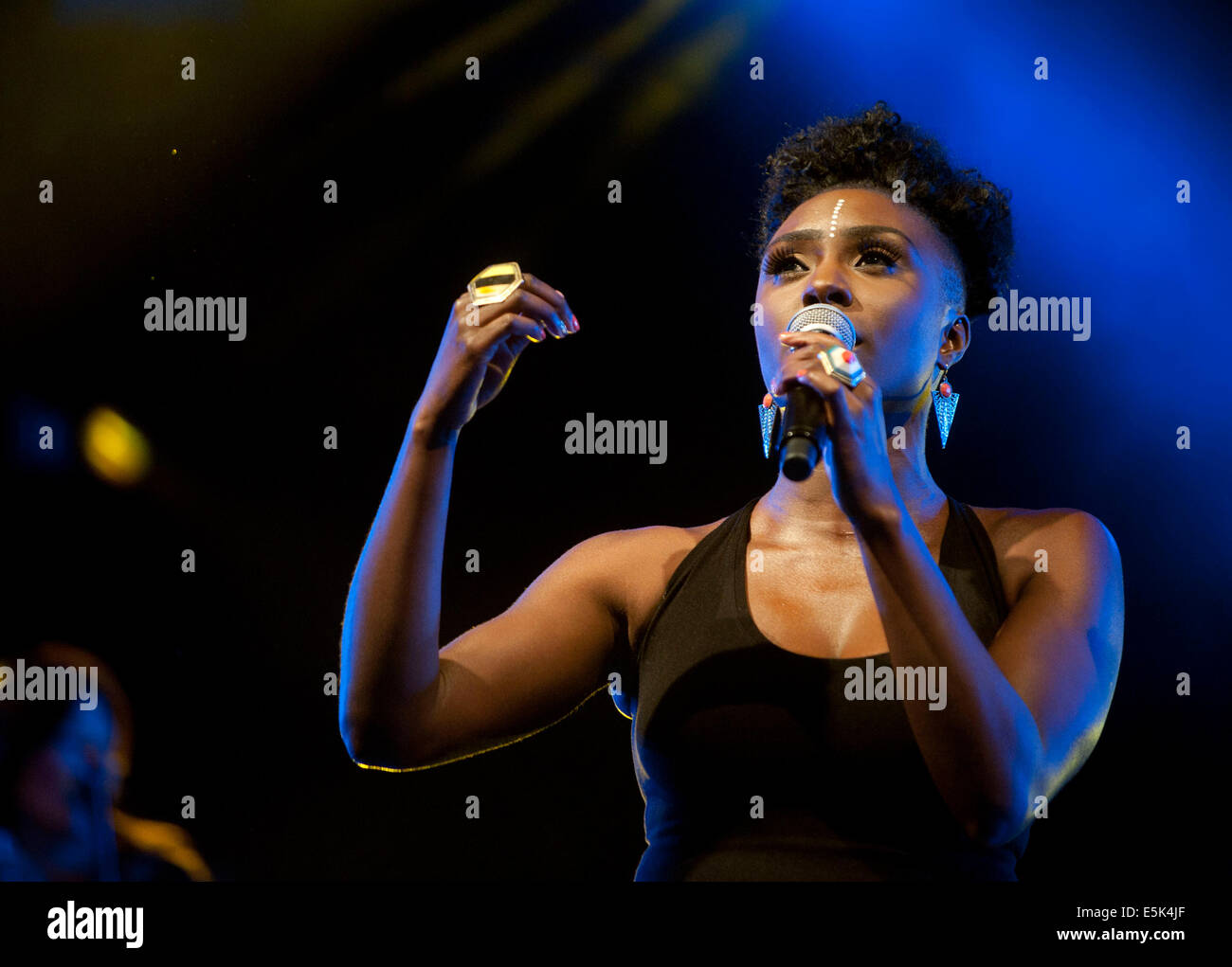 Wareham, Dorset, UK. 02nd Aug, 2014. Laura Mvula on stage at Camp ...