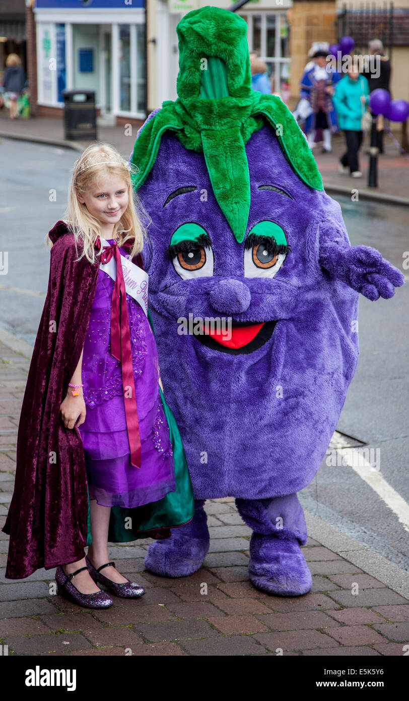 The 2014 Pershore Plum Princess and the pershore plum mascot at the ...