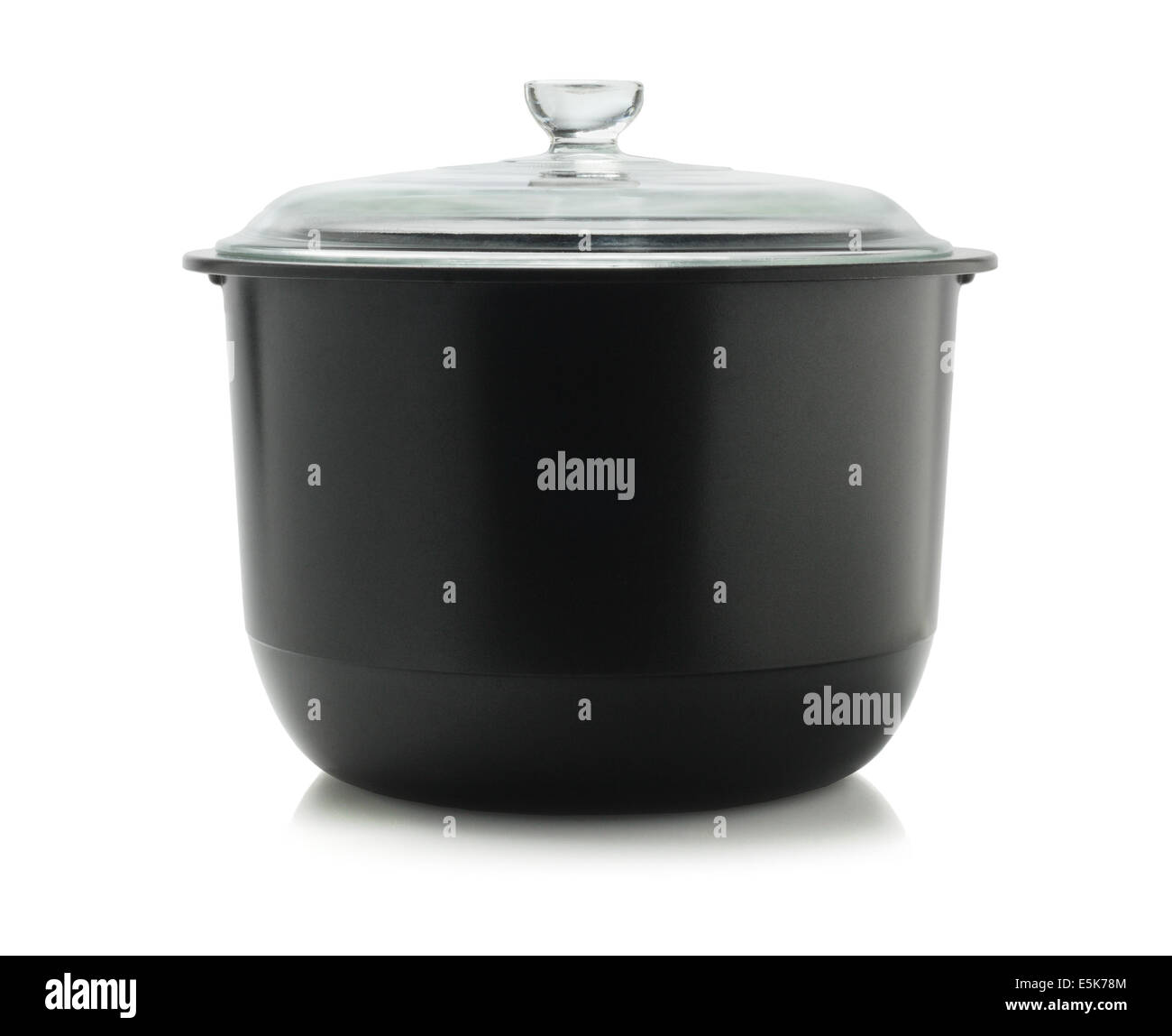 Black Cooking Pot With Glass Lid On White Background Stock Photo - Alamy