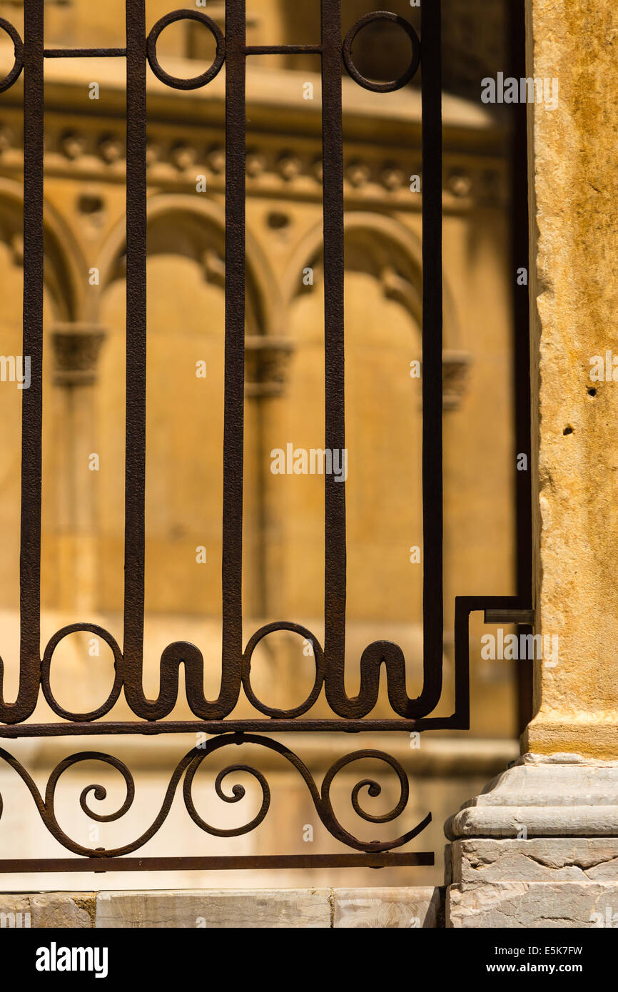 Detail of forged barrier in the surroundings of the gothic cathedral in ...