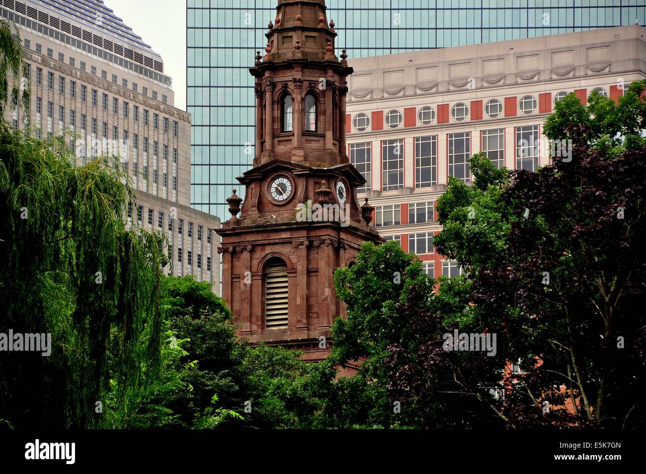 BOSTON, MASSACHUSETTS: Spire of the Arlington Street Church Stock Photo ...