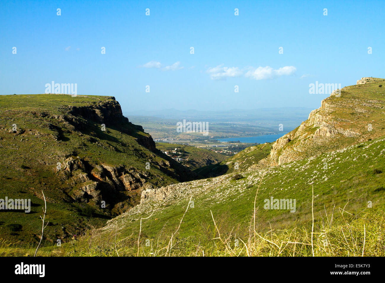 Israel, Lower Galilee, Arbel mountain, The Sea of Galilee in the ...