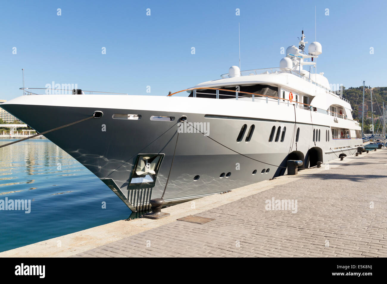 The Hadia super yacht moored in Malaga port Spain Stock Photo - Alamy