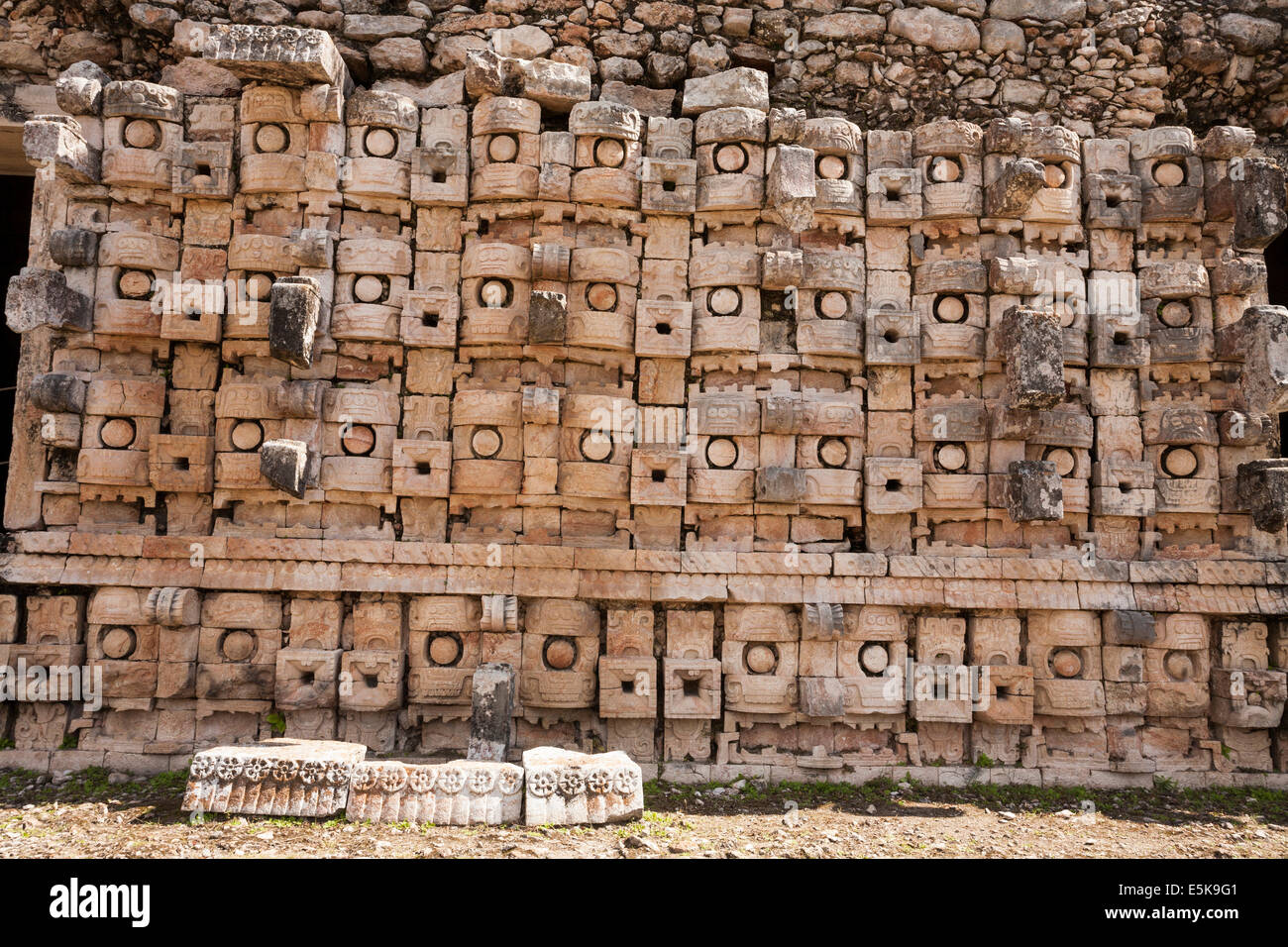 Chaac Masks piled high at Codz Poop. A massive display of masks is one ...