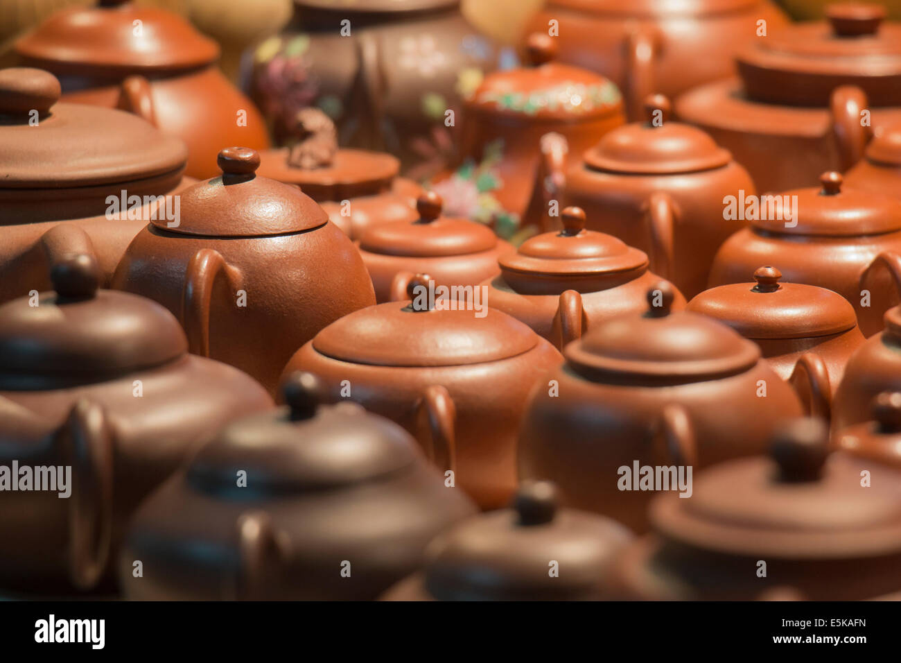A group of ceramic teapots at the Jade Market in Taipei, Taiwan Stock ...
