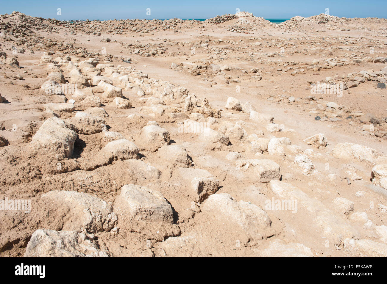 Remains of old abandoned roman fort ruins on Red Sea coastline Stock ...