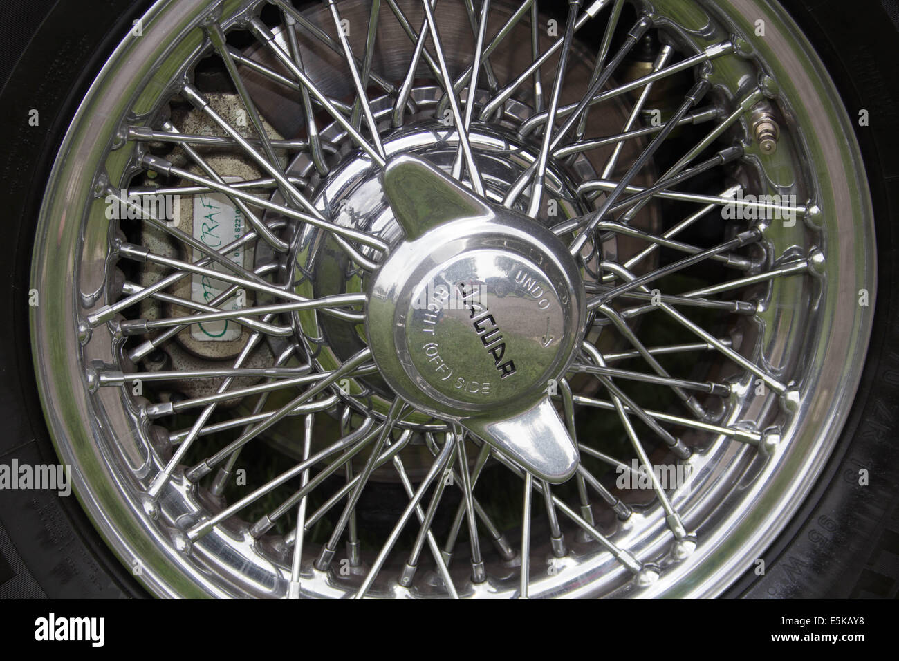 Classic Jaguar Alloy wheel Stock Photo - Alamy