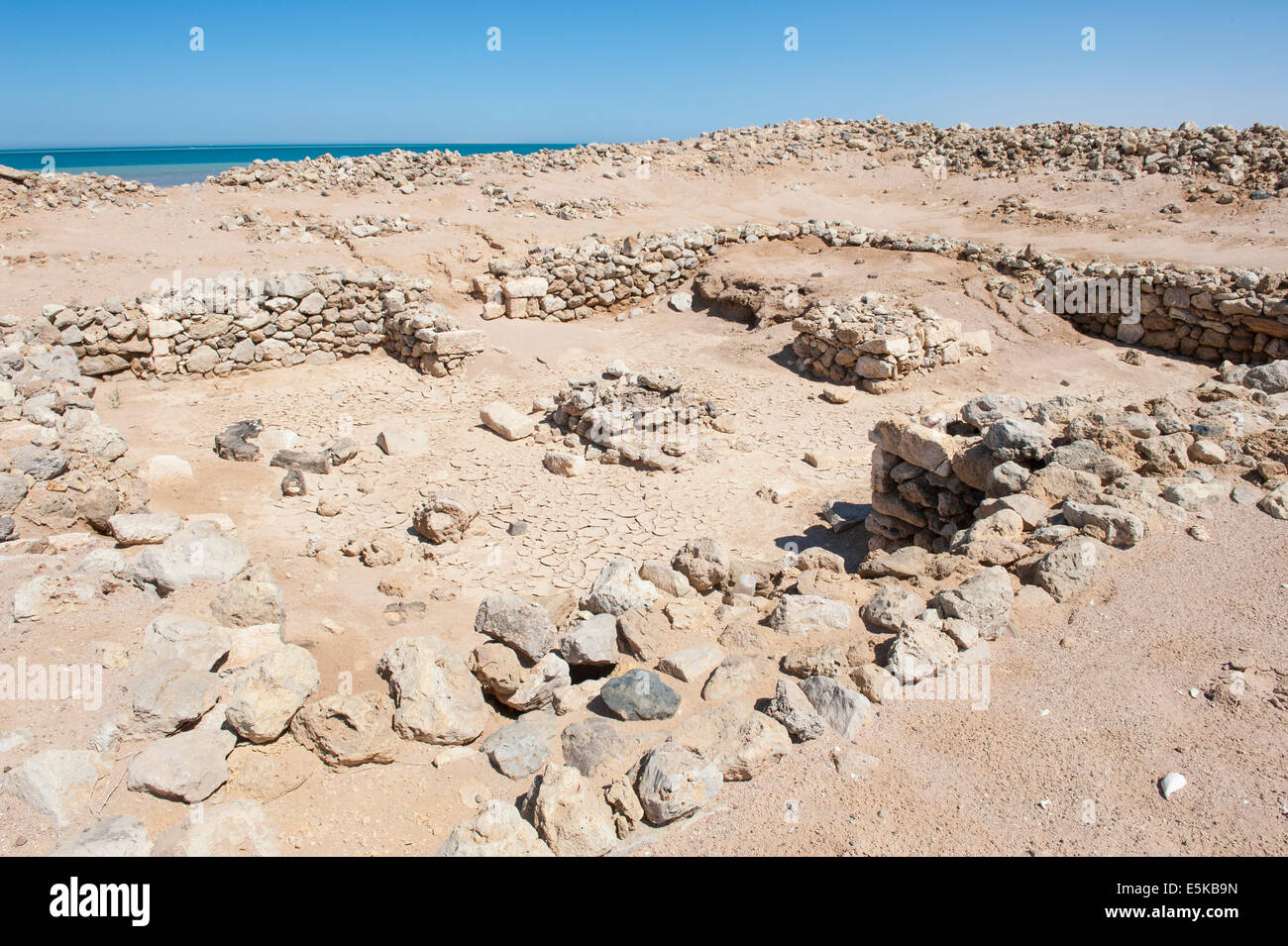 Remains of old abandoned roman fort ruins on Red Sea coastline Stock ...