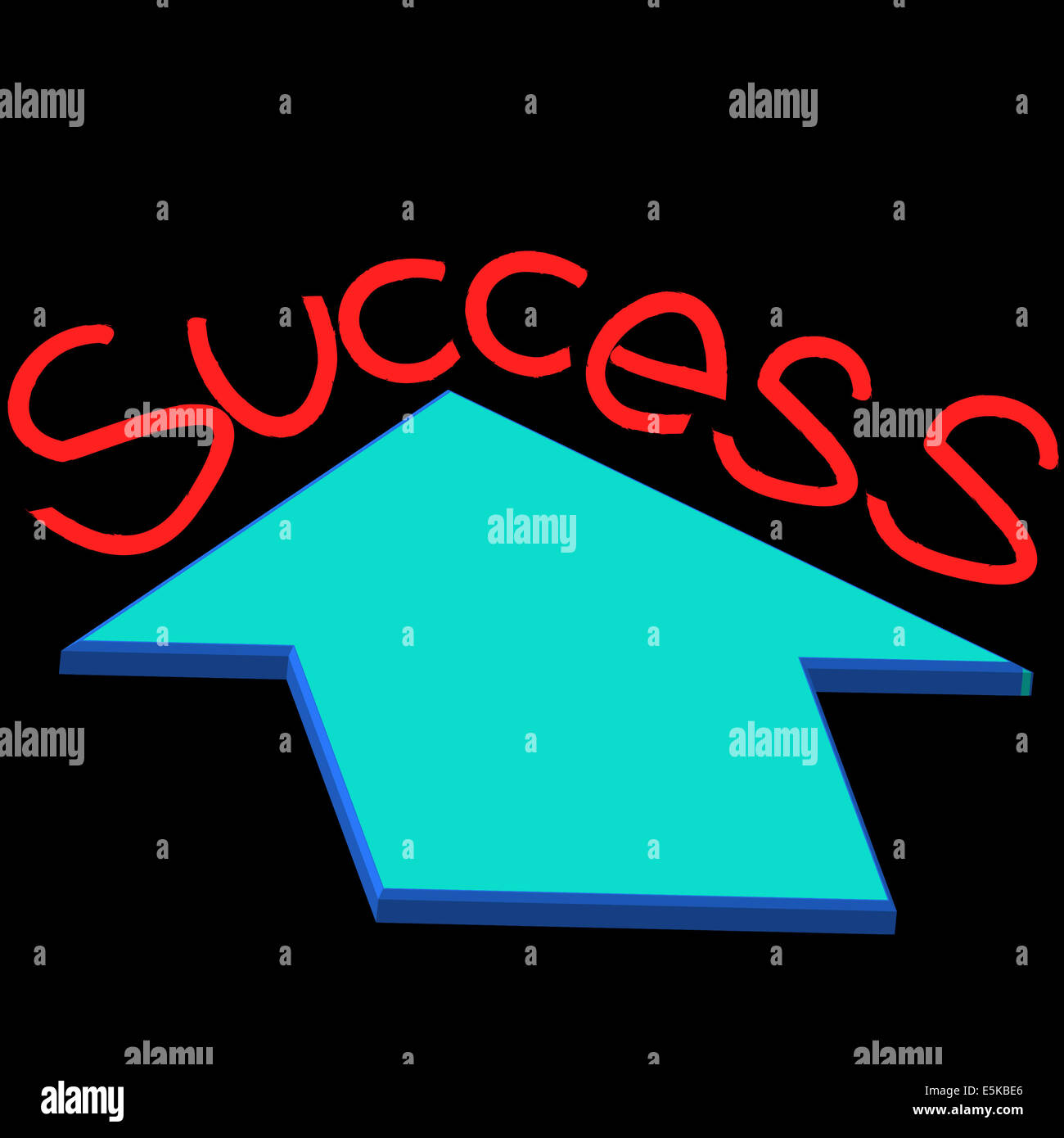 success text with growth arrow on a black background Stock Photo - Alamy