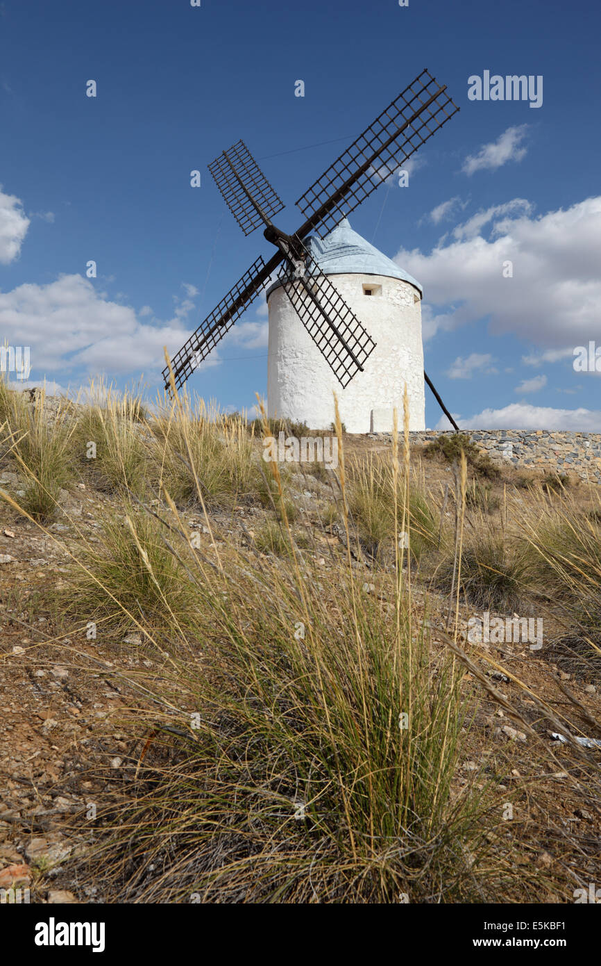 Traditional spanish windmill in Castilla La Mancha, Spain Stock Photo ...