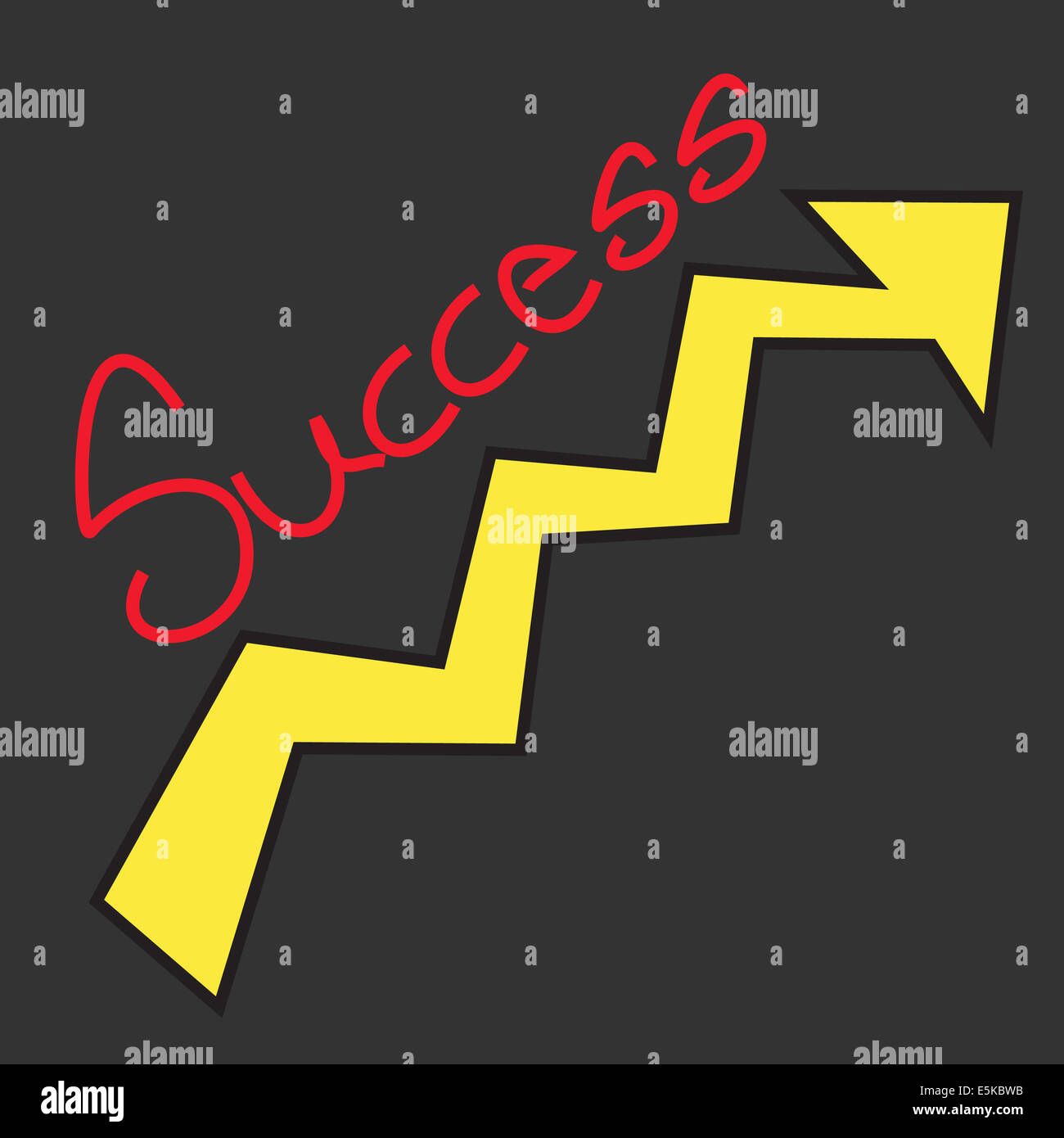 success text with growth arrow on a black background Stock Photo - Alamy