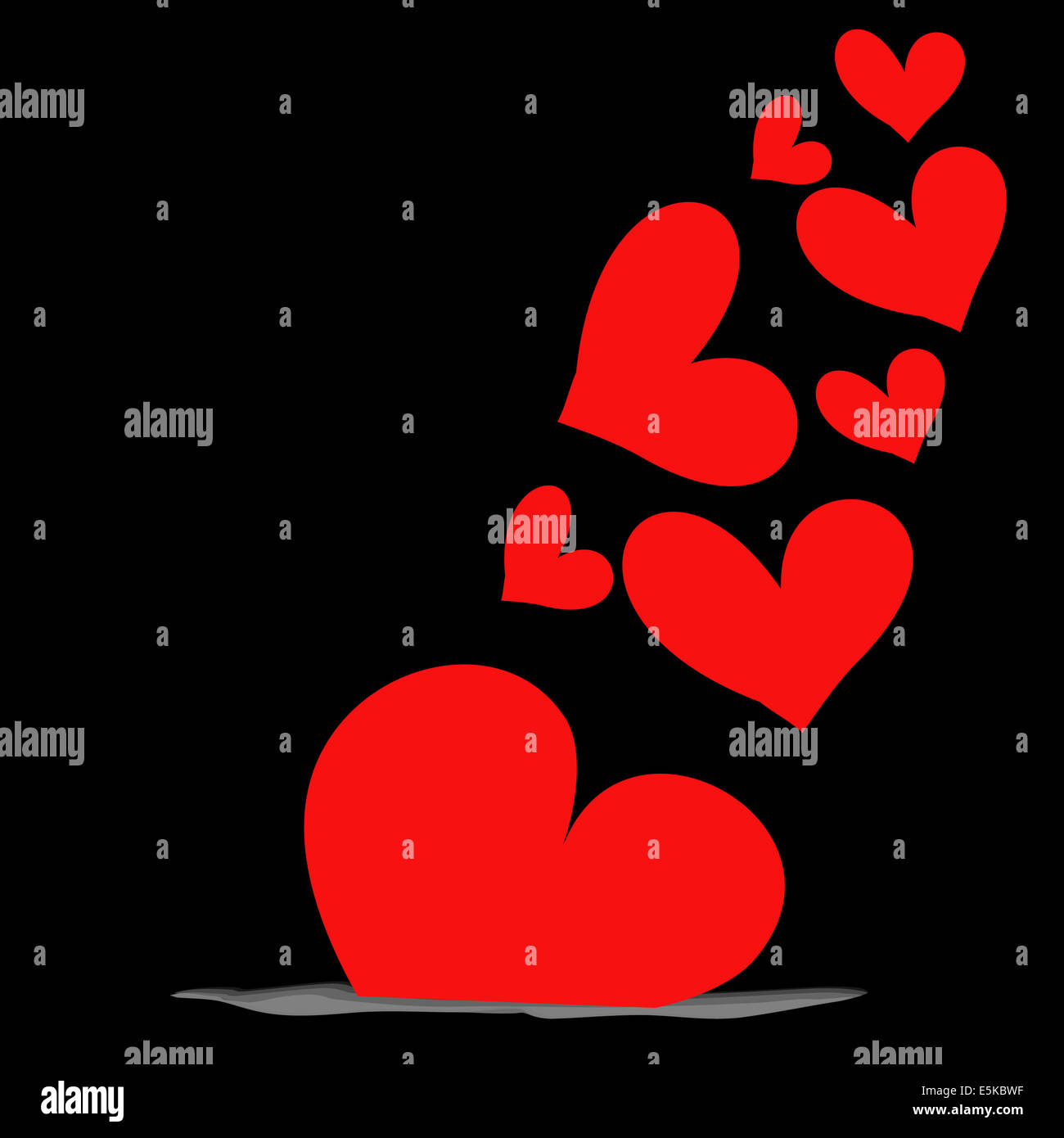 abstract red heart on a black background Stock Photo - Alamy