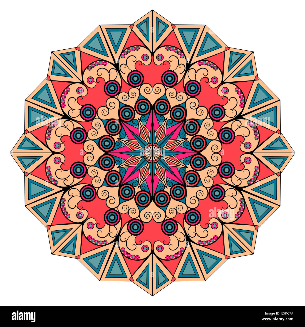 Ethnic abstract round pattern Stock Photo - Alamy