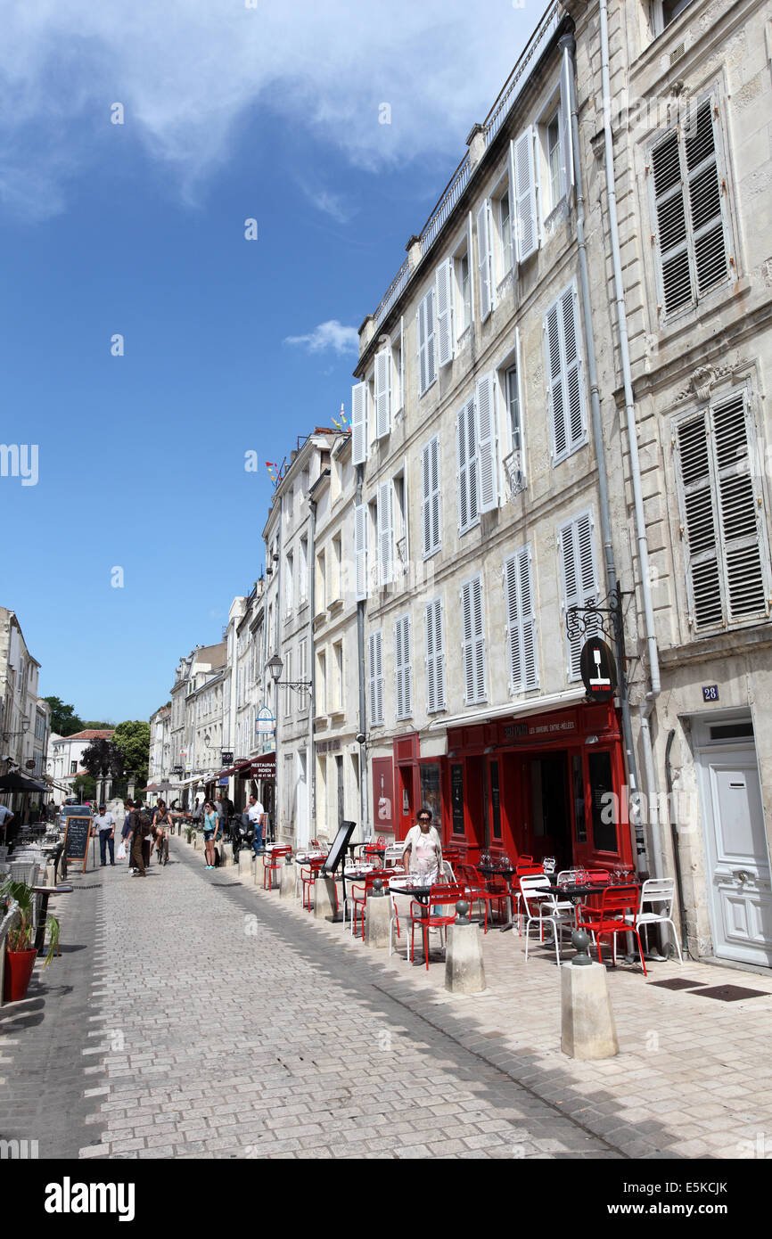 Street in the old town of La Rochelle, Charente Maritime, France Stock ...