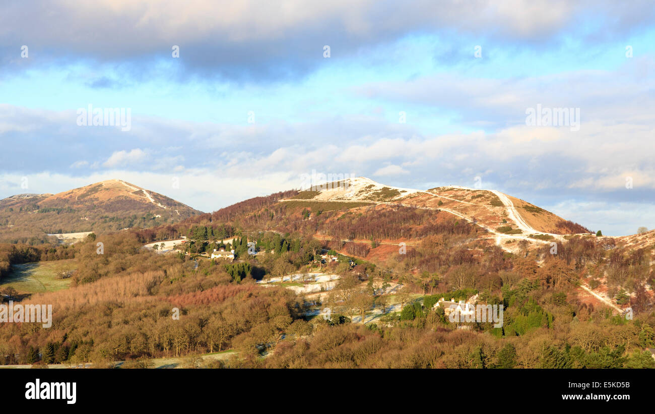 The Malvern Hills with Winter Snow, Worcestershire, England Stock Photo ...