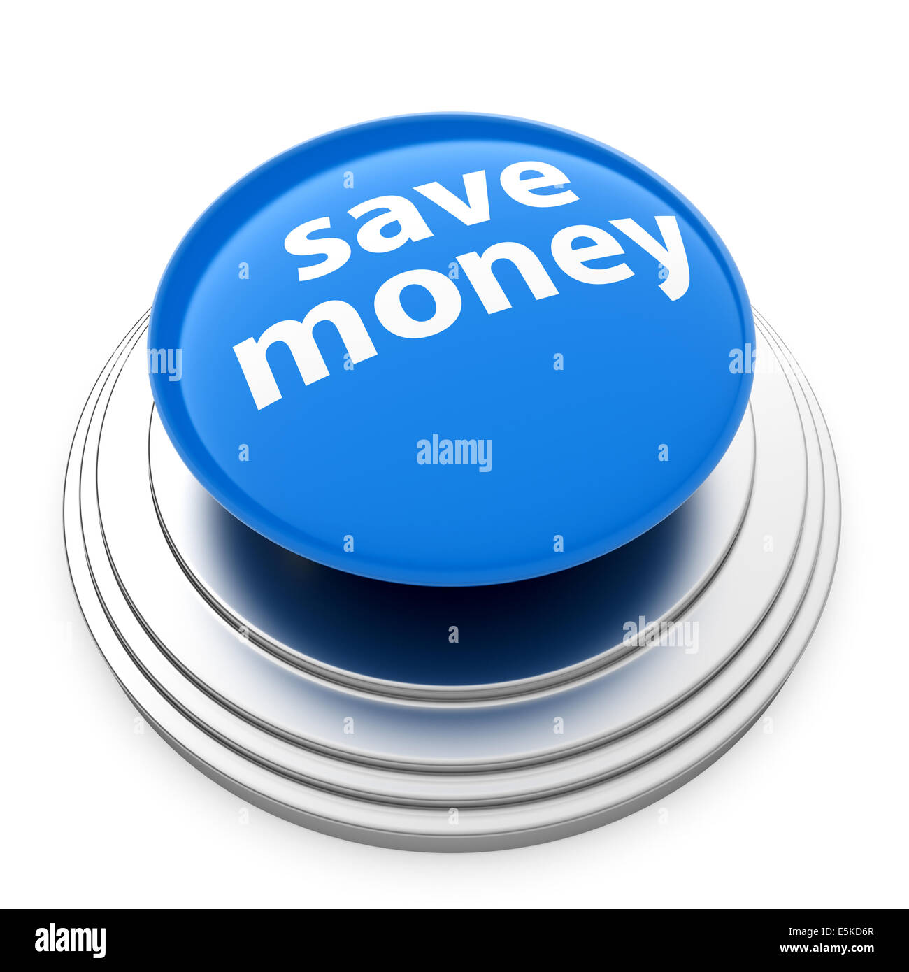 3d render of blue Save money button isolated on white background Stock ...