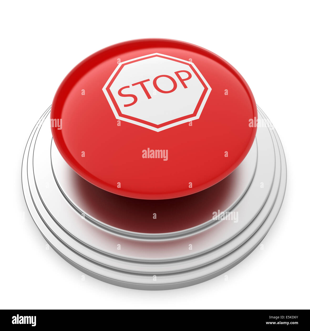 3d render of red STOP button isolated on white background Stock Photo ...