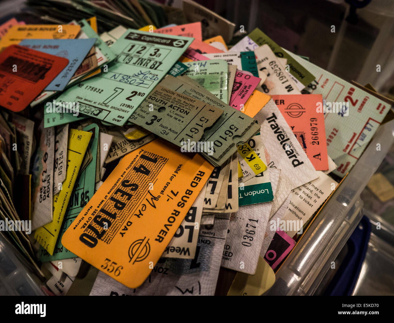 Used Bus and Train tickets, taken at London Transport Museum Depot ...