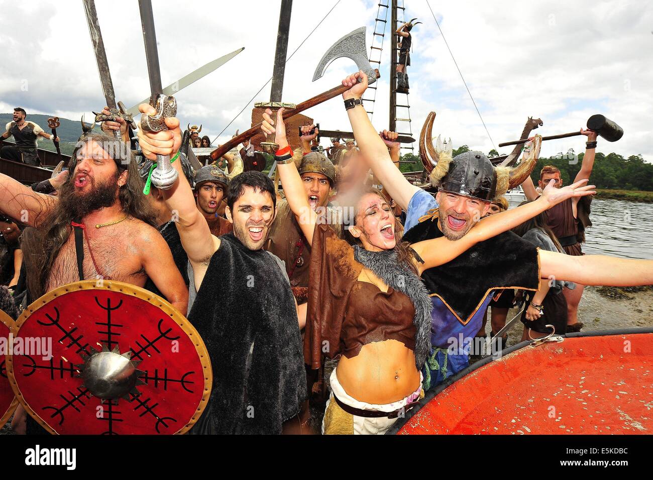 Catoira, Ponteverdra, Spain. 3rd Aug, 2014. The residents of Catoira Northwestern Spain ...
