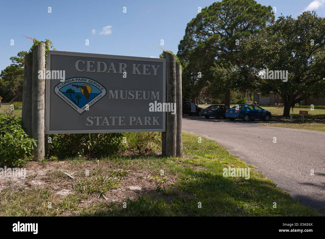 Entrance to the Cedar Key Museum State Park, Florida USA Stock Photo ...