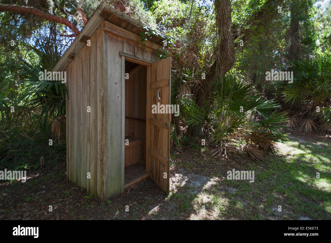 Outhouse on the grounds of the Cedar Key Museum State Park Florida USA ...
