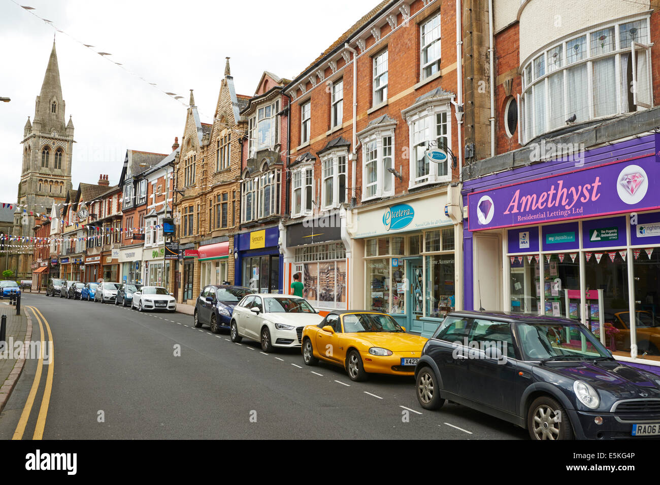 View Along Regent Street Towards St Andrews Church Rugby Warwickshire ...