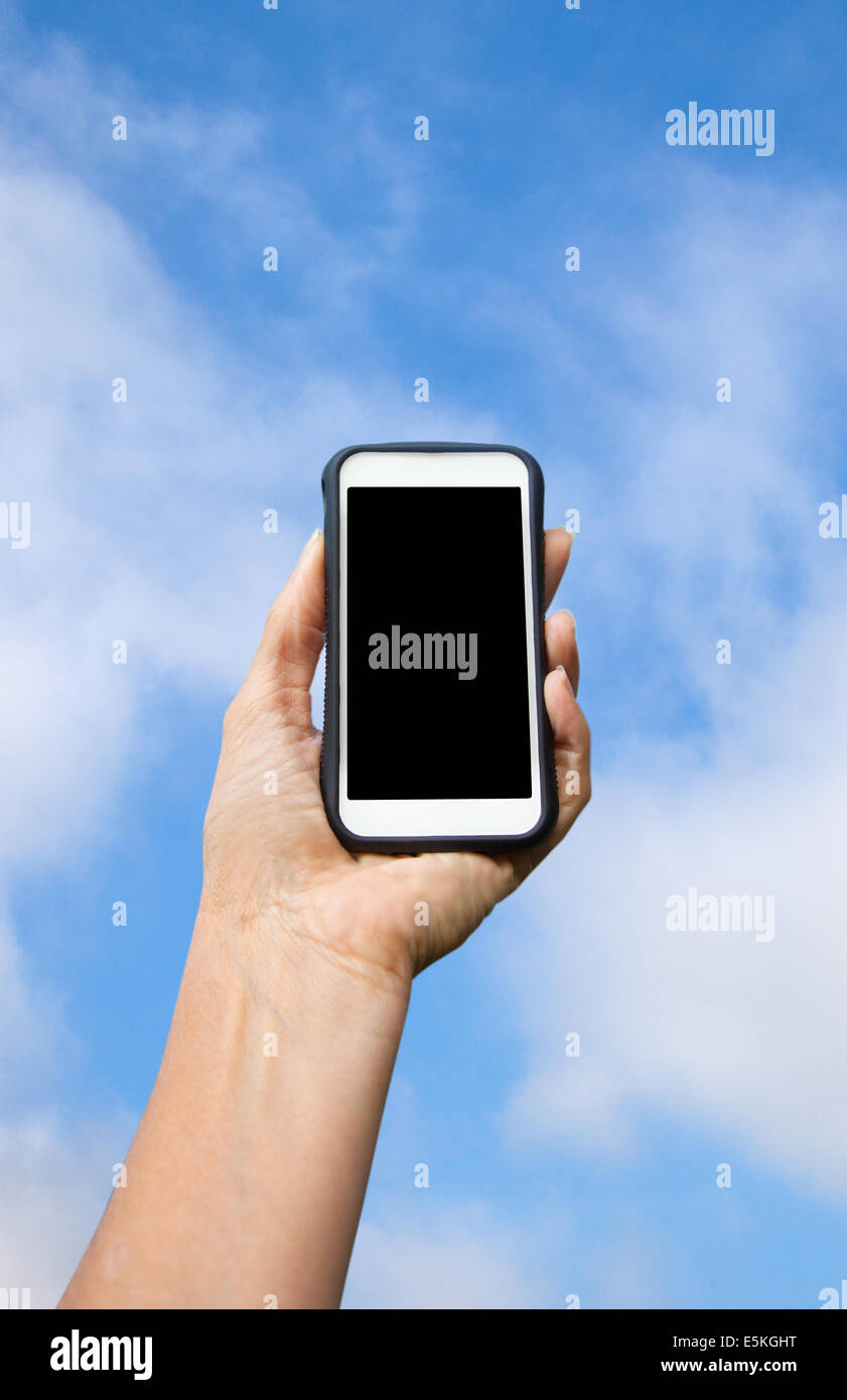 Hand reaching for phone hi-res stock photography and images - Alamy