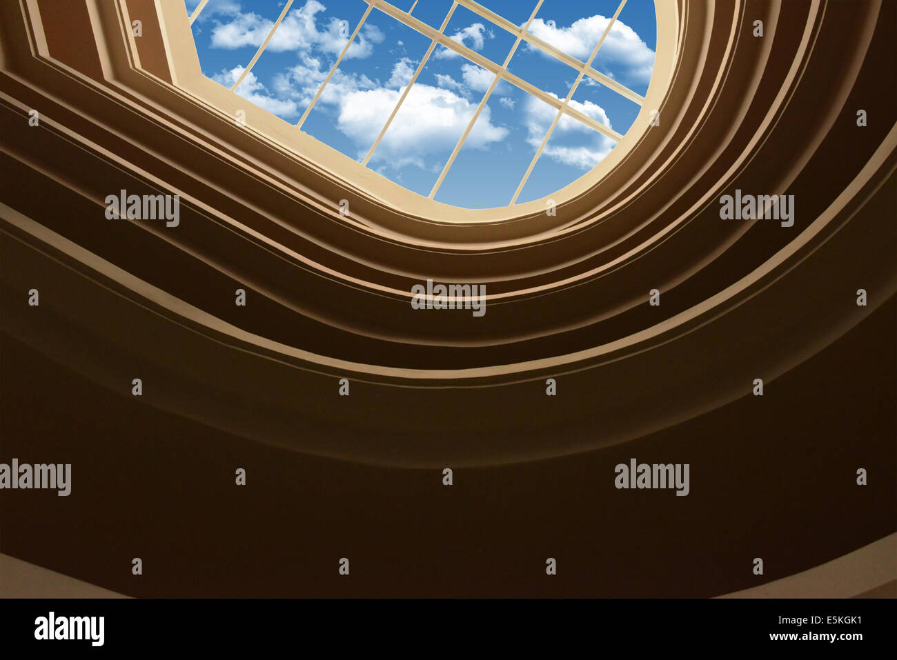 Wall and window in ceiling Stock Photo - Alamy