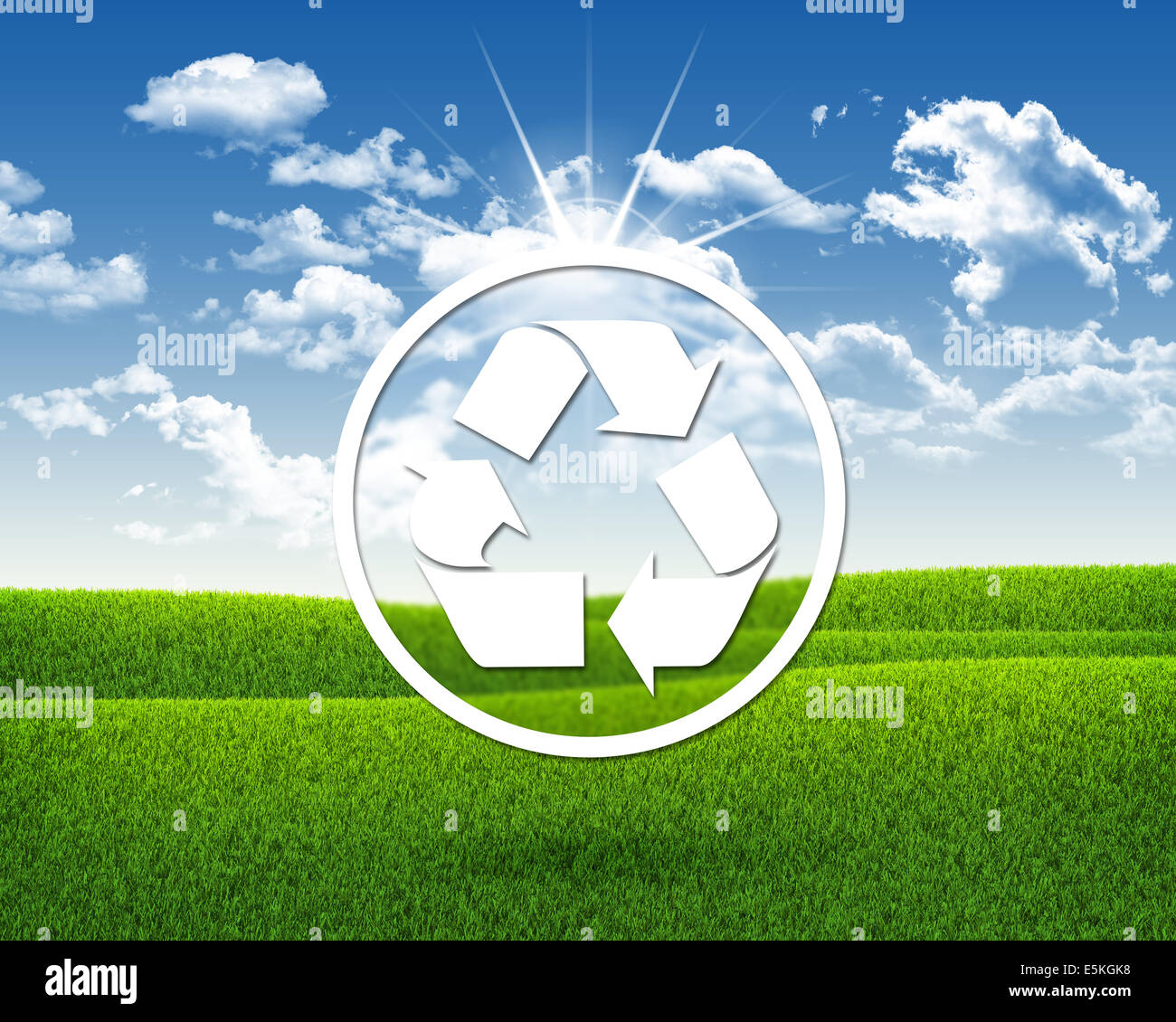 White symbol recycling Stock Photo - Alamy