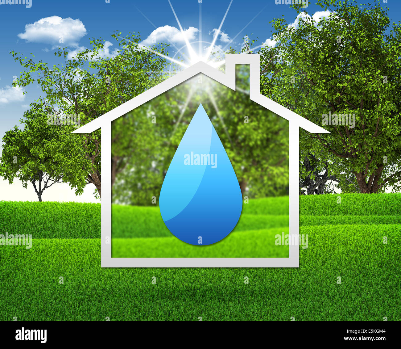 Symbols water and home Stock Photo - Alamy