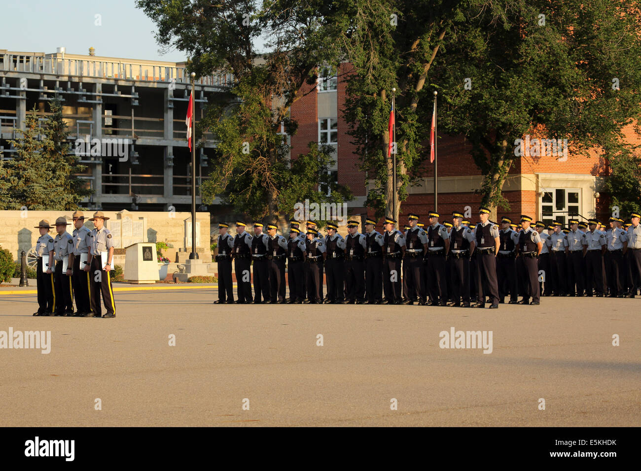 Morning parade at the Royal Canadian Mounted Police (RCMP) Depot in ...