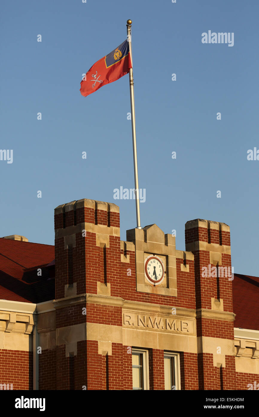 The flag at the Royal Canadian Mounted Police (RCMP) Depot in Regina ...