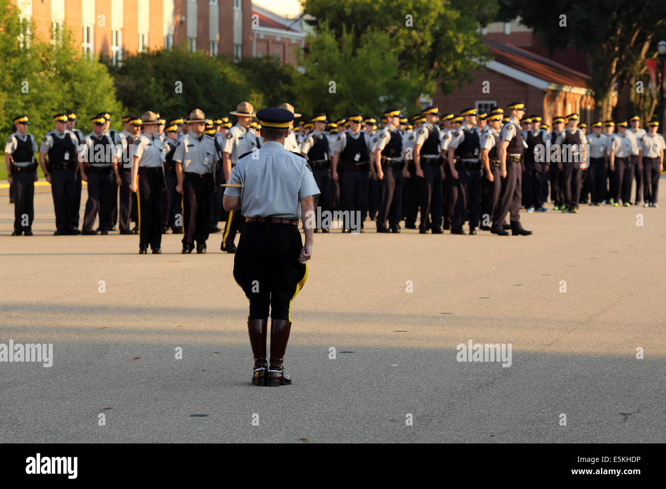 Morning parade at the Royal Canadian Mounted Police (RCMP) Depot in ...