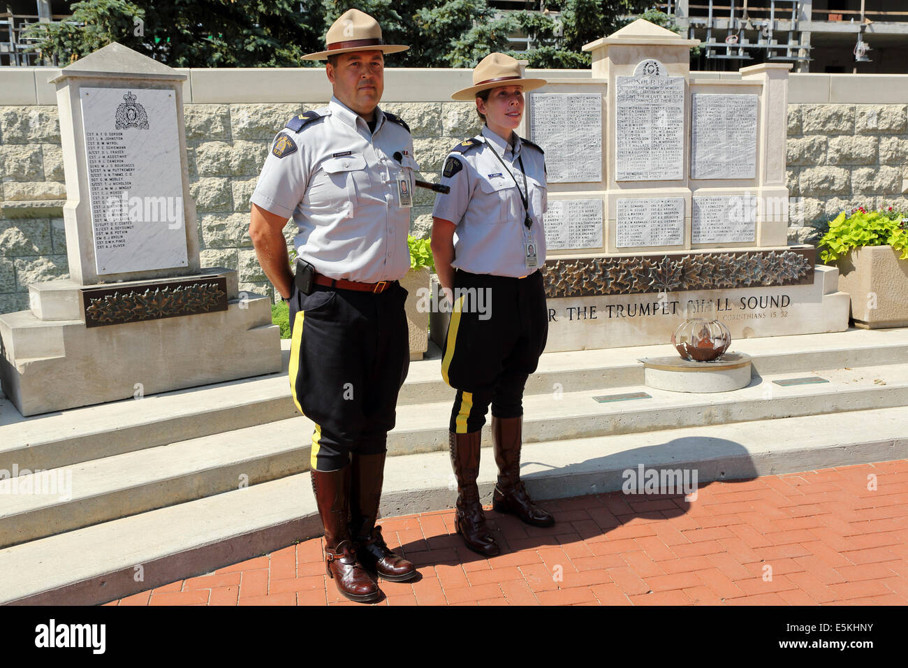 Mounties by the Honour Roll at the Royal Canadian Mounted Police (RCMP ...