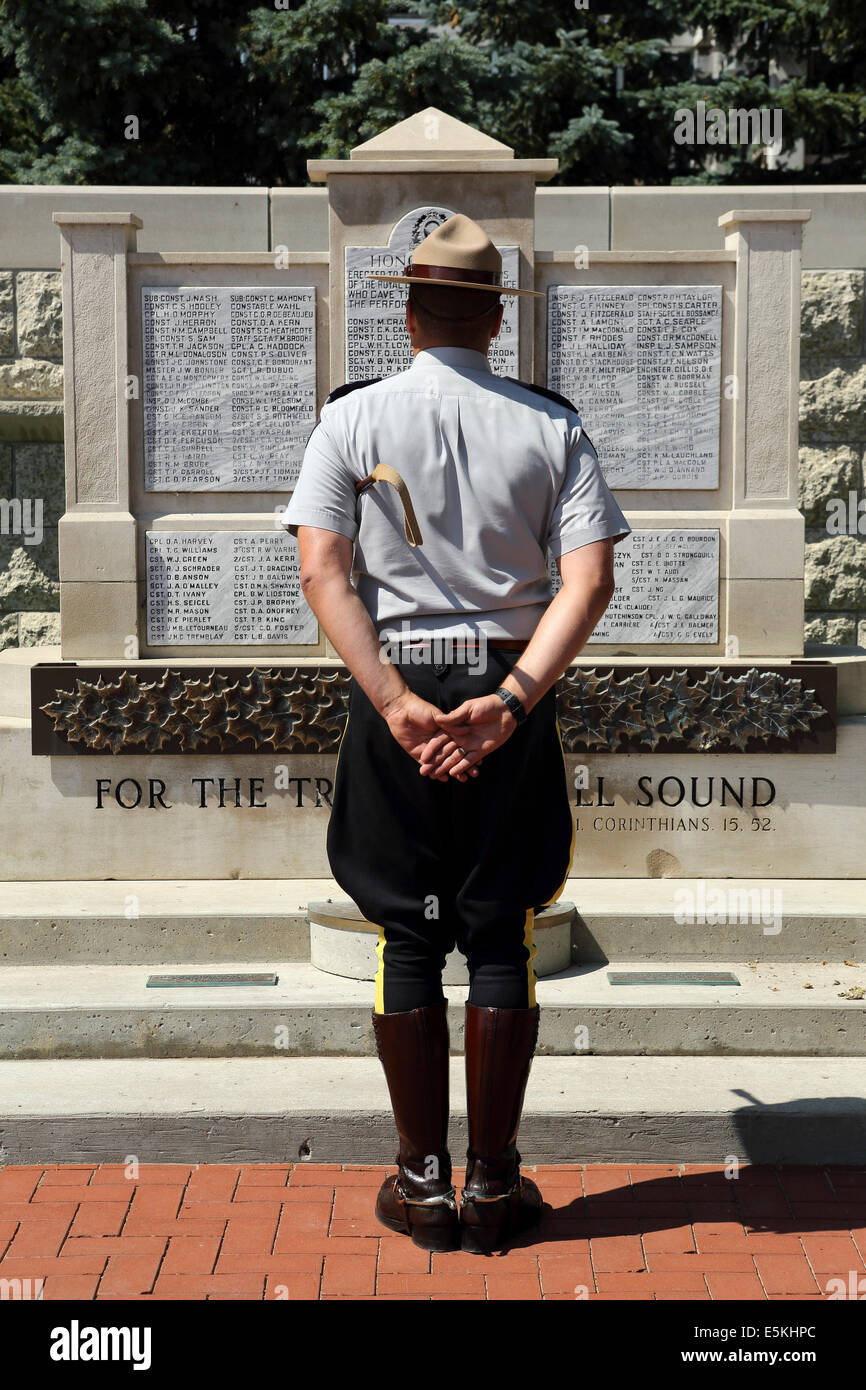 A Mountie at the Honour Roll at the Royal Canadian Mounted Police (RCMP ...