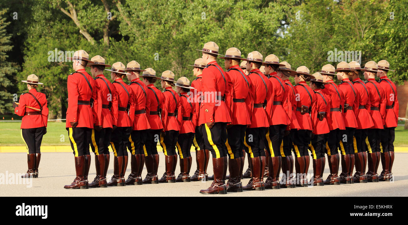 The Sunset Retreat Ceremony at the Royal Canadian Mounted Police (RCMP) Depot in Regina ...