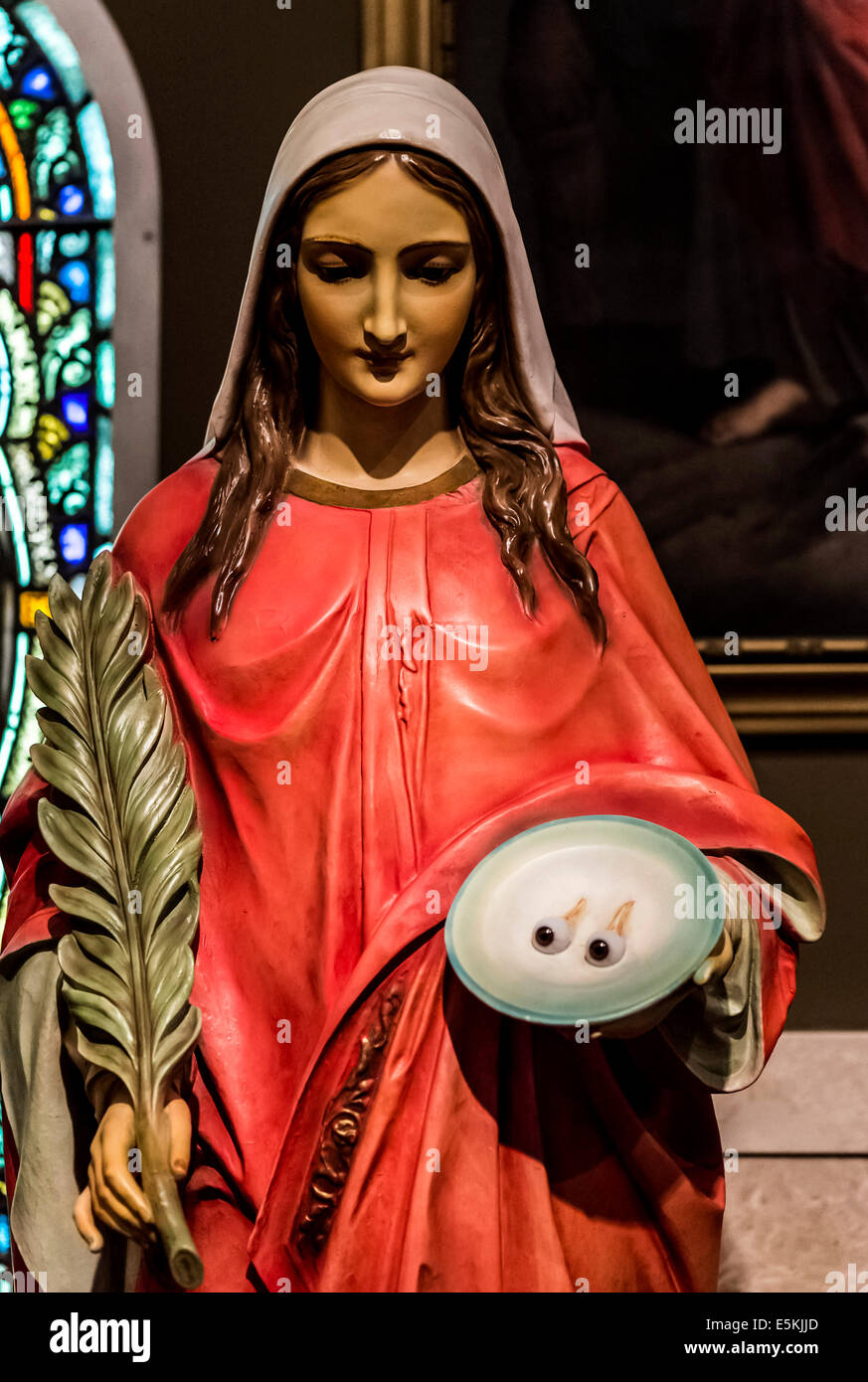 Lakewood, Ohio, USA. 03rd Aug, 2014. Ecclesiastical statuary on display ...