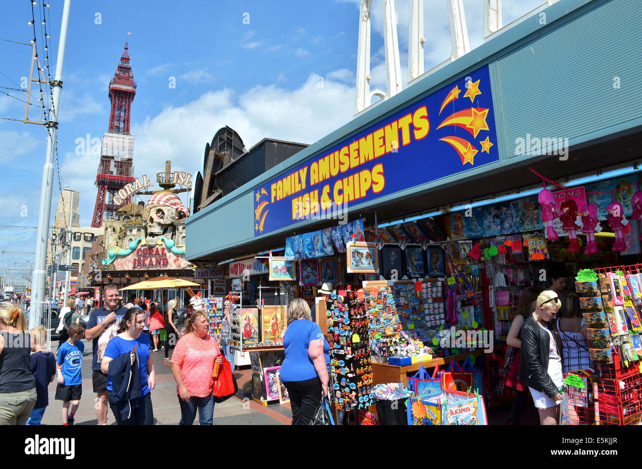 Tourists on the Golden Mile in Blackpool, UK Stock Photo - Alamy