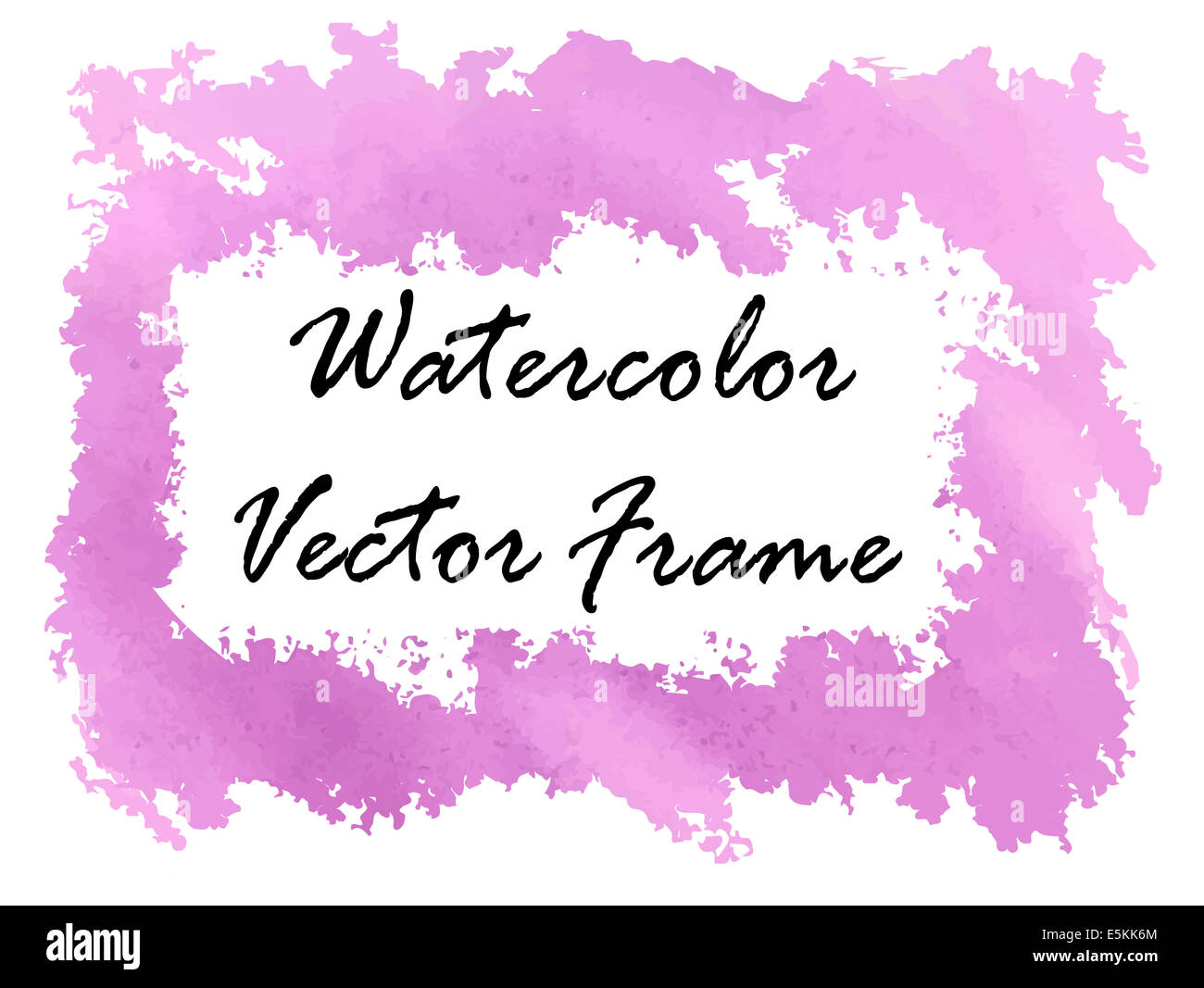 Watercolor lilac frame background. Design made in vector Stock Photo ...
