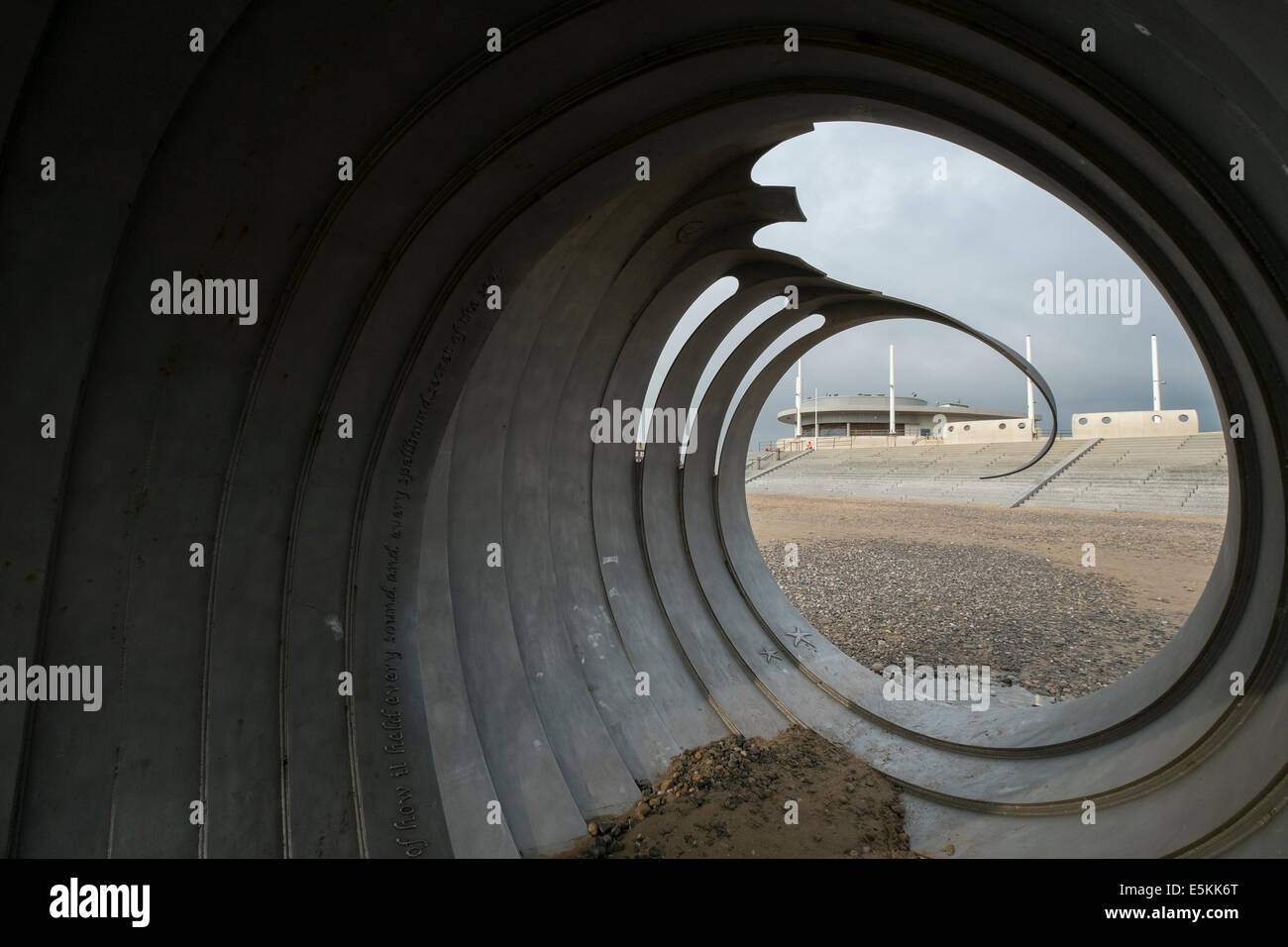 Looking through the Shell art sculpture on Cleveleys beach in ...