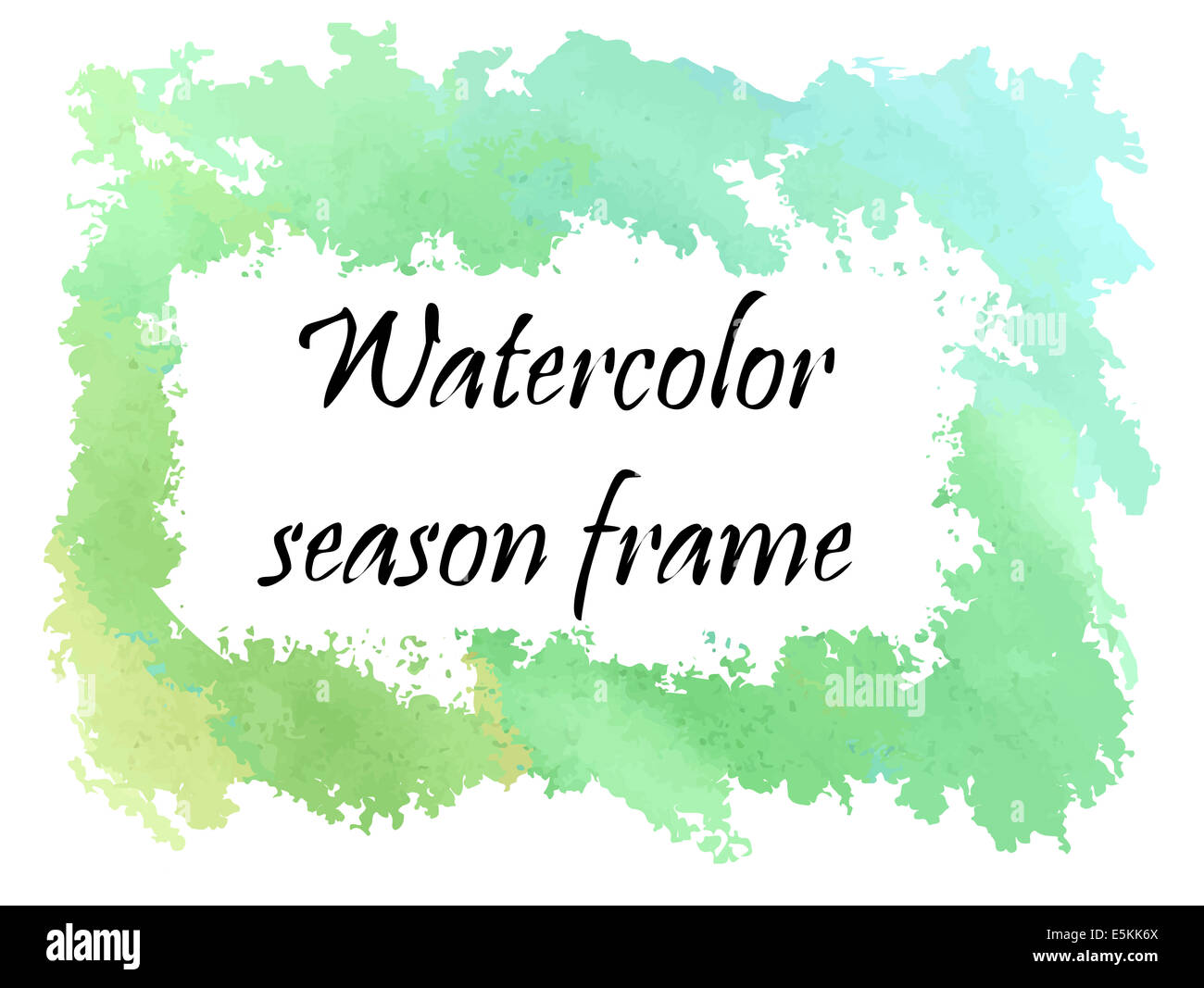 Watercolor summer season frame background. Design made in vector Stock ...
