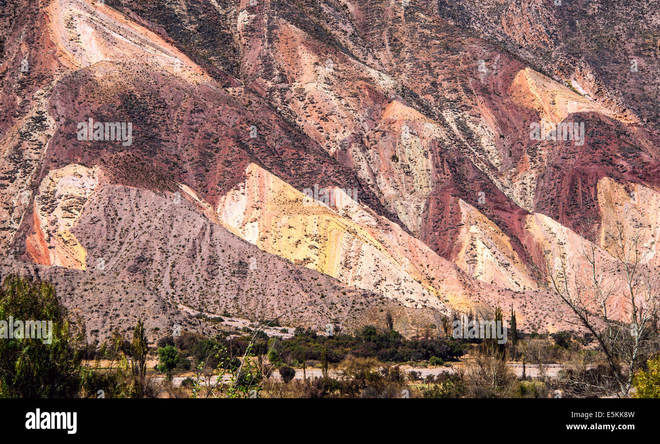 Colorful valley of Quebrada de Humahuaca, central Andes Altiplano ...